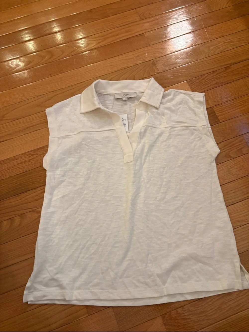 LOFT | Tops | Loft Cream Sleeveless Collared Polo Tank | Poshmark